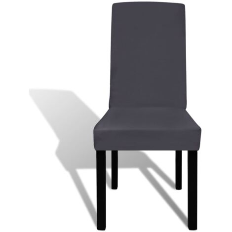 INLIFE Housse de chaise droite extensible 4 pcs anthracite