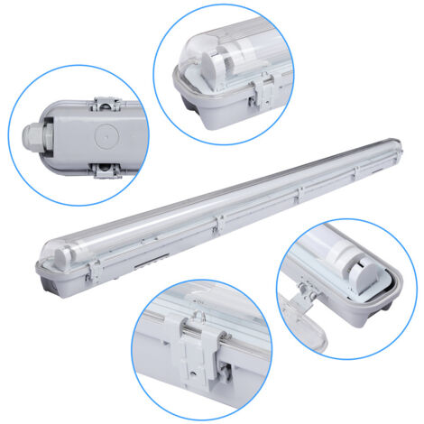 (Deactive)Led Luminaire Pour Locaux Humides Avec Lampe D'Atelier Ip65 Étanches 120cm Blanc neutre 1X