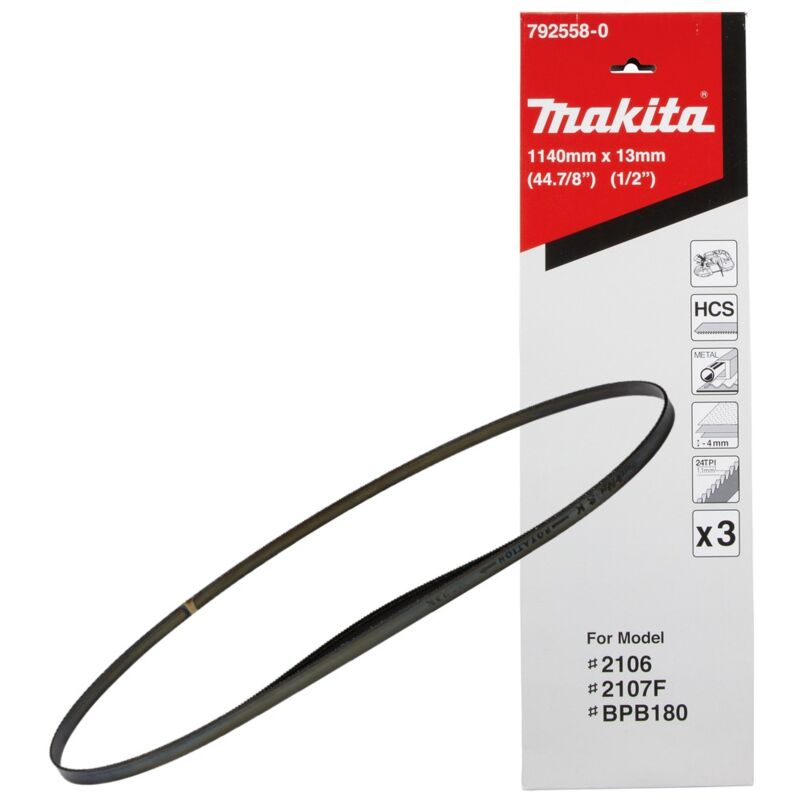 MAKITA 792558-0 (pkt of 3) Bandsaw blade 1140mm x 13mm x 24tpi