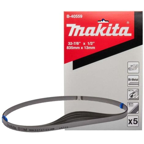 Makita B-40559 Bandsaw Blades 5 Pack 835mm x 13mm 18TPI DPB181 DPB182 ...