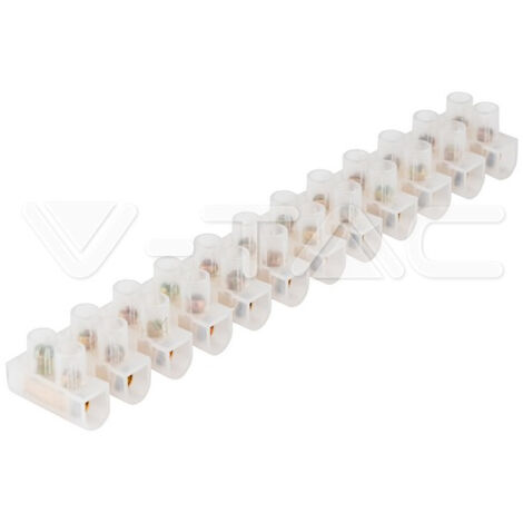 Bornier 12 Connecteurs pour càble Electrique 10A 10mm Blanc (Pack 10 ...