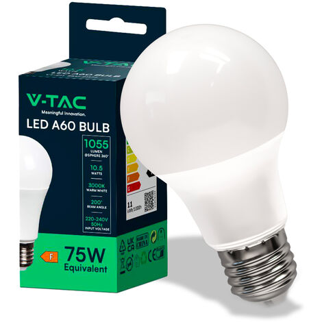 V-TAC Lampe LED E27 10,5W A60 3000K