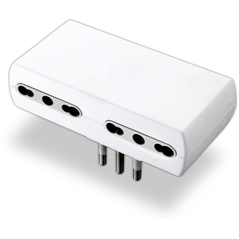 Adaptateur multiprise 4 voies V-TAC 10/16 A 2P+T, prise double passage ...