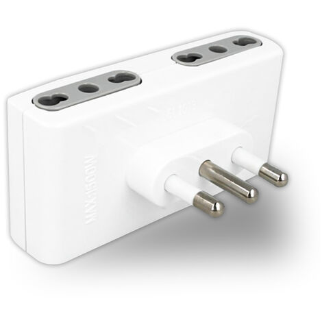 Adaptateur multiprise 4 voies V-TAC 10/16 A 2P+T, prise double passage ...