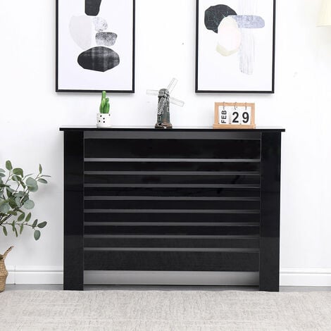 FURNITURE HMD High Gloss Radiator Cover Decorative Cabinet,Black-111 ...