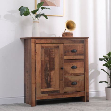 FURNITURE HMD Multi Storage Unit Free Standing Cabinet 1 Door 3 Drawer ...