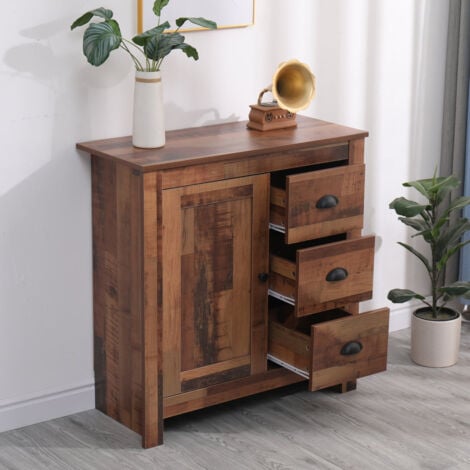 FURNITURE HMD Multi Storage Unit Free Standing Cabinet 1 Door 3 Drawer ...