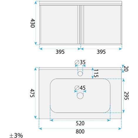 Meuble de salle de bains avec lavabo Rea Gama T25023 Bxm beige 80cm ...
