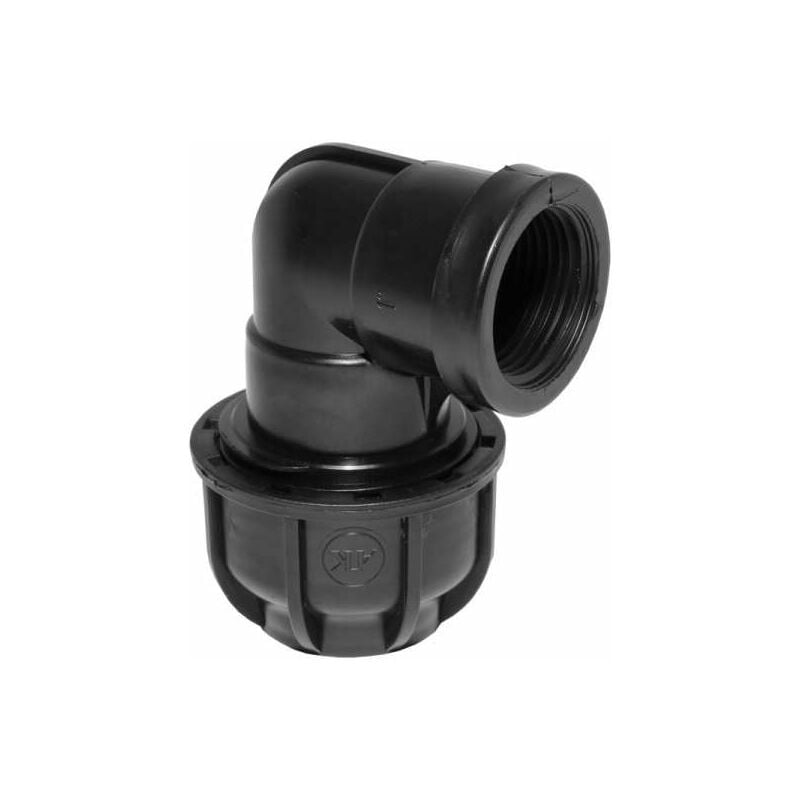 PE-Rohr Winkel Gewindeübergang 90° Ø 40 mm x 1 1/4'' IG Übergang Verschraubung PP Polypropylen