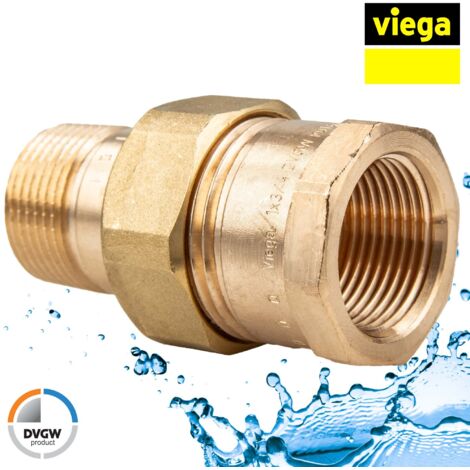 Viega Verschraubung 1 1/4" (IG/AG) flachdichtend Rotguss 3331 Rohrverschraubung 271343