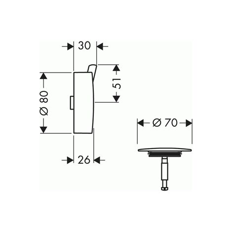 Hansgrohe Ab-u.Überlaufgarnitur Flexaplus S F-Set (Griff u.Stopfen ...