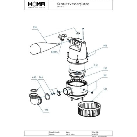 Homa Bully C140 WA Tauchmotorpumpe 9110219 Schmutzwasserpumpe 10m Kabel