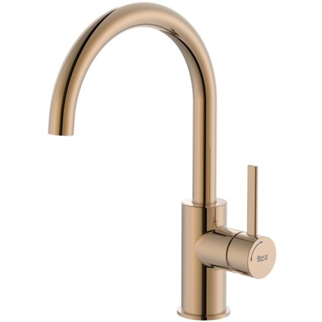 ROCA A5A4A9ERG0 ONA Grifo Monomando Lavabo con Maneta Lateral Cold Start Oro Rosa - ref: A5A4A9ERG0