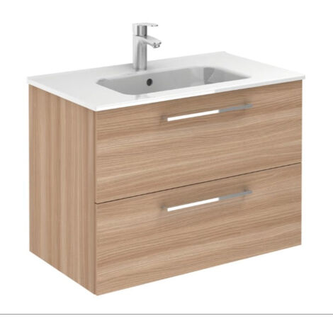 ROYO EASY Mueble+Lavabo Suspendido Nogal Arenado - Medida: 60 cm - ref ...