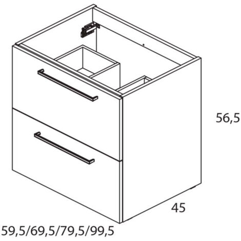 ROYO EASY Mueble+Lavabo Suspendido Gris Antracita - Medida: 80 cm - ref ...