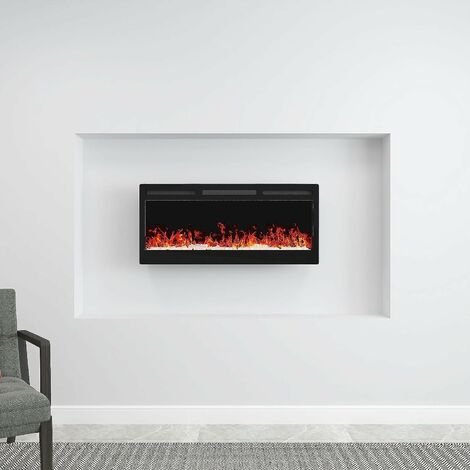 Biubiubath 40 "electric fireplace bracket Wall mounted security 14 LED ...