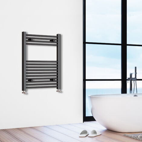 Black Straight Bathroom Towel Radiator Modern Design 800x500mm
