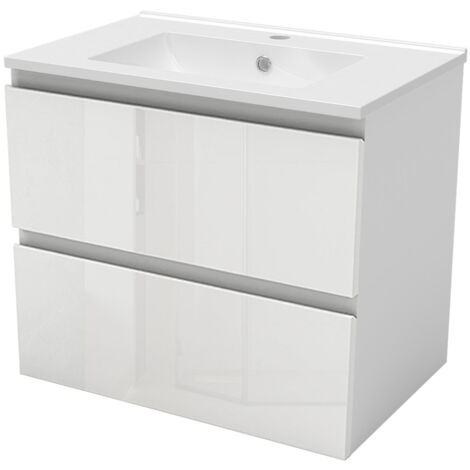 Biubiubath Wall Hung 600mm Bathroom Vanity Unit without Basin Gloss ...