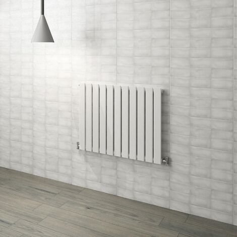 Flat Panel Radiator 600x748mm White Single Horizontal Modern Central ...