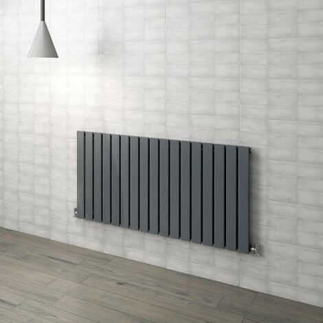Flat Panel Radiator 600x1156mm Anthracite Single Horizontal Modern ...