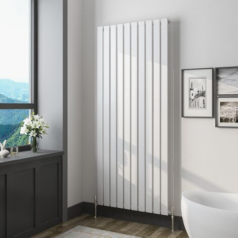1600x680mm Vertical Tall Upright Central Radiators Single White Flat ...