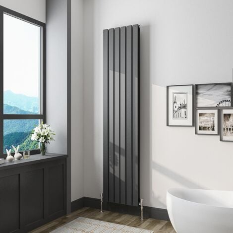 1800x408mm Vertical Tall Upright Central Radiators Double Anthracite ...