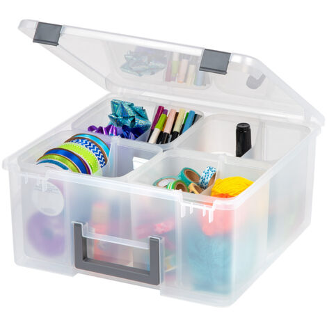 Iris Ohyama, Portable Clear Plastic Storage Compartment Box with Handle ...