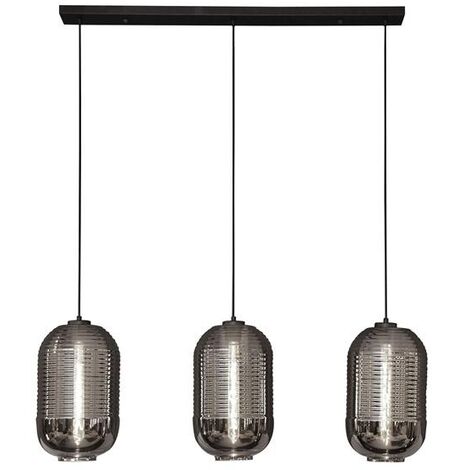 Industrial Ceiling light Trio Chromed Glass