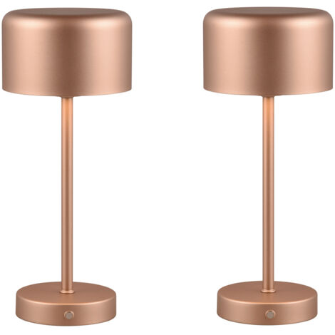 2er SET Akku Tischleuchten, per USB aufladbar, dimmbar, Coffee, Höhe 30cm