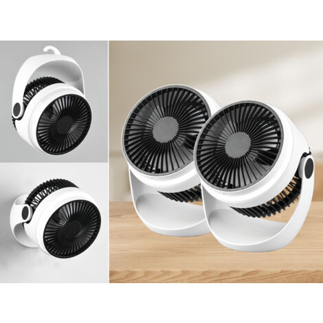 AKKU Ventilator mit LED 2er SET - 3 Stufen, USB-C Anschluß, Höhe 24cm