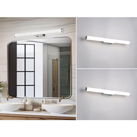 2er SET Bad Spiegelleuchten mit Schalter, Licht neutralweiß, Breite 60cm