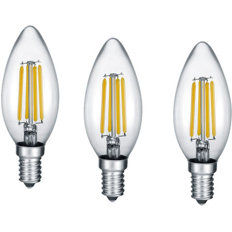 E14 Filament LED 3 Stk. - 2 Watt, 250 Lumen warmweiß, Ø3cm - nicht dimmbar