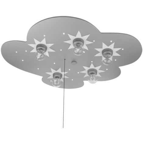 LED Kinder Deckenleuchte Wolke, Titan Sterne Zugschalter für LED ...