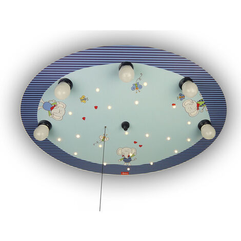 LED Kinder Deckenleuchte mit bunten Elefanten Zugschalter für LED ...