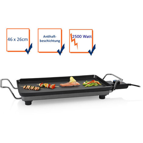 Teppanyaki Tischgrill Grillplatte 46x26cm & 4 Teppan Yaki Gabeln 2500W