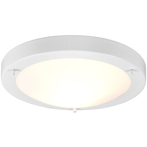 LED Bad Deckenleuchten in Weiß mit Glas Opal Weiß Badlampen, Ø 31,5cm