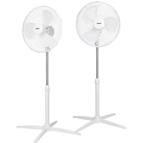 Standventilatoren 2er SET Weiß Ø 40cm Oszillierend Höhe 85-115cm