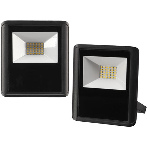 20 Watt LED Strahler ALU, 2er SET 4000 Kelvin Neutralweiß, IP65, 13x15cm