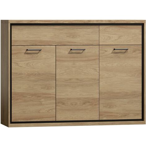 FURNIX Kommode MEDIOLANE M-7 Lowboard mit 2 Schubladen & 3 Türen Hikora