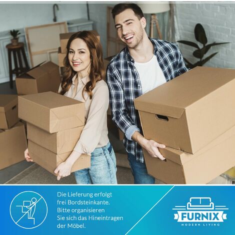 FURNIX Kontinentalbett COLARIE 140x200 Polsterlbett mit Bettkästen IN27