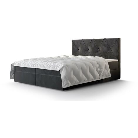 FURNIX Boxspringbett TULSAT 120x200 Doppelbett & Topper & Bettkästen ...