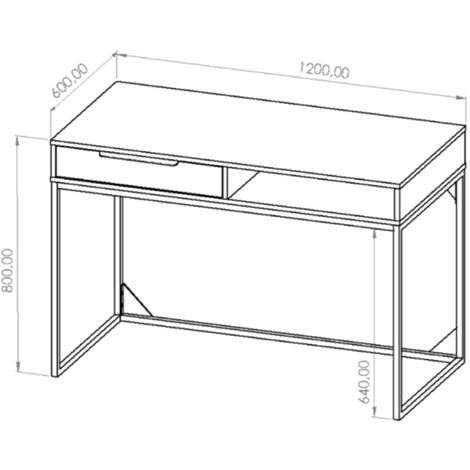 FURNIX Schreibtisch LENDRI Arbeitsplatz mit Metallgestell Schublade ...