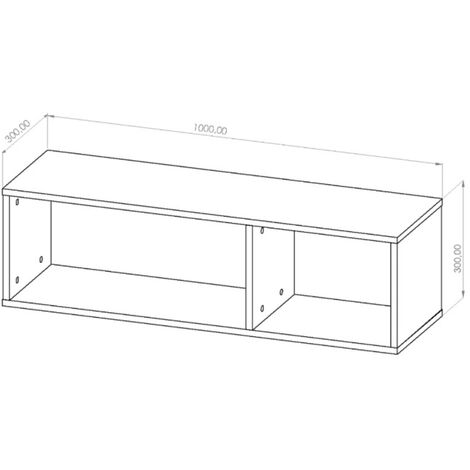 FURNIX Hängeregal LENDRI Wandregal mit offenen Fächern Hickory