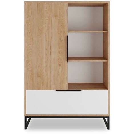 FURNIX Highboard LENDRI R1D1SZ Regal mit Metallgestell Schublade Tür ...