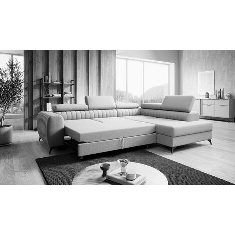 FURNIX Ecke Renesmi in L-Form mit verstellbaren Kopfstütze VO09 Orange