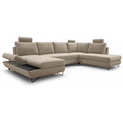 FURNIX Ecke Loffi III in L-Form mit verstellbaren Armlehnen SV02 Capuchino