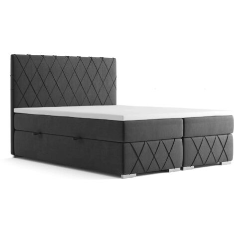 FURNIX Boxspringbett FREDD 140x200 cm 2 Bettkasten Polsterbett Topper ...
