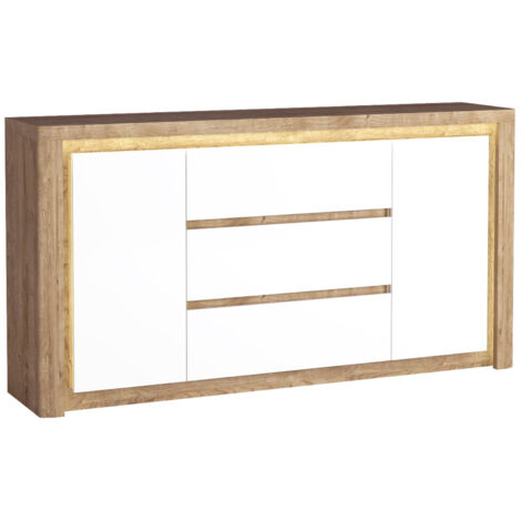 FURNIX Kommode LAVINIO L-8 Eckkommode mit 3 Schubladen & 2 Türen ...