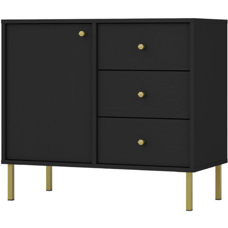 FURNIX Kommode Tonkin 814 Sideboard mit drei Schubladen und Metallbeine ...