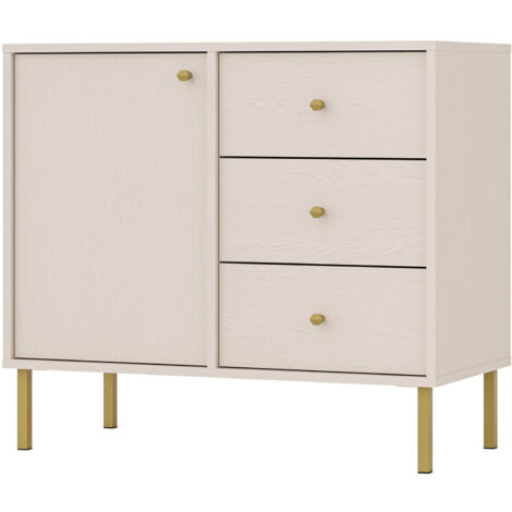 FURNIX Kommode Tonkin 814 Sideboard mit drei Schubladen und Metallbeine ...
